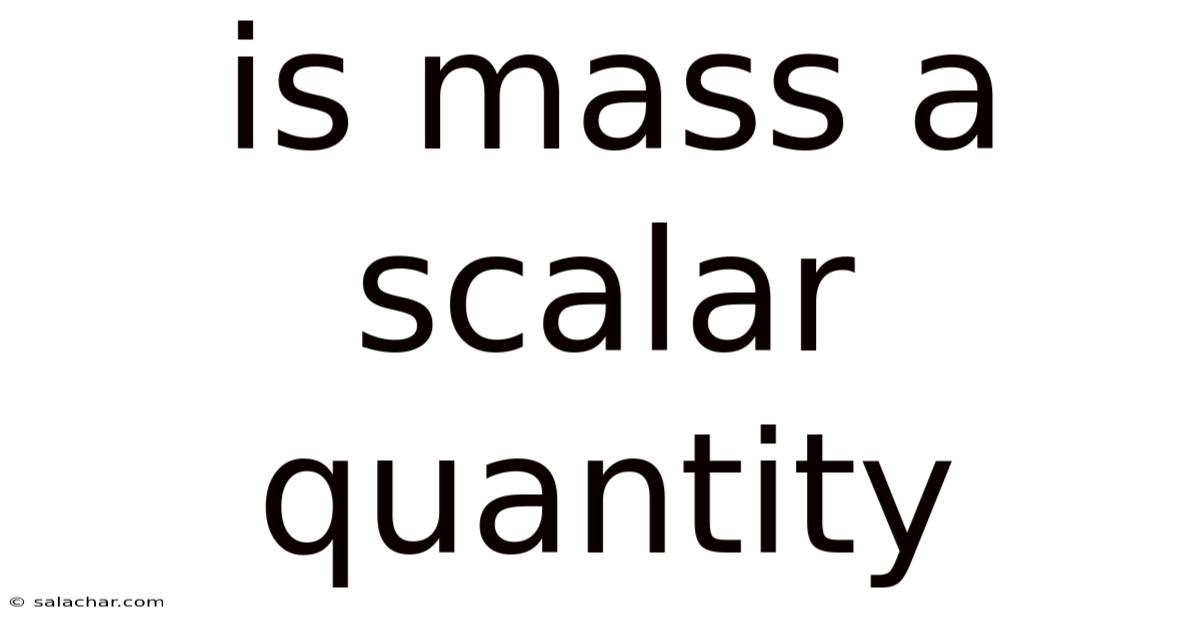 Is Mass A Scalar Quantity