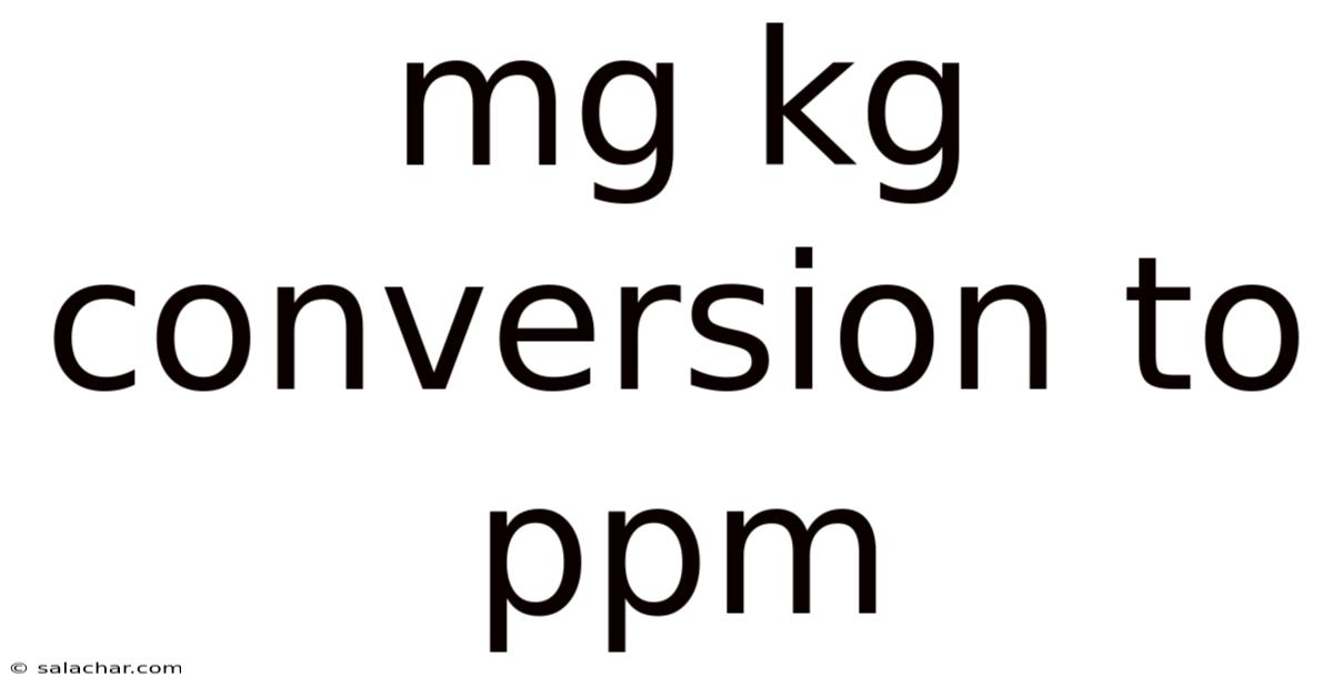Mg Kg Conversion To Ppm