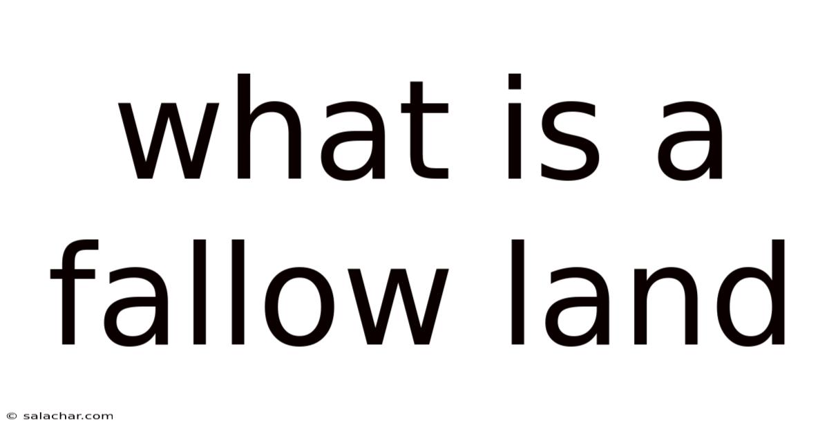 What Is A Fallow Land